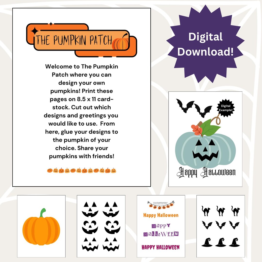 Pumpkin Printable Craft, Build a Pumpkin, Kids Halloween Craft, Build a ...