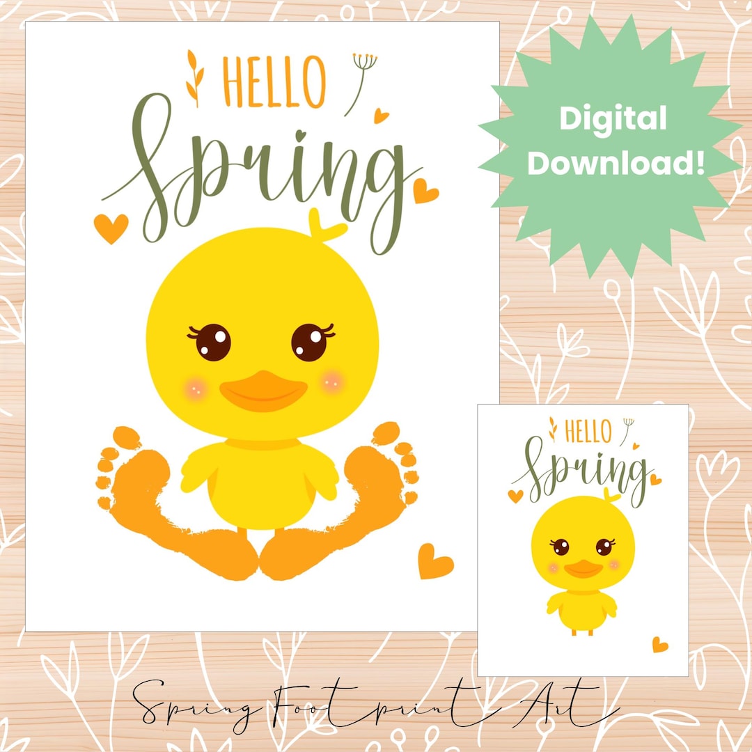 Spring Footprint Craft for Kids, Spring Footprint Art, Hello Spring ...