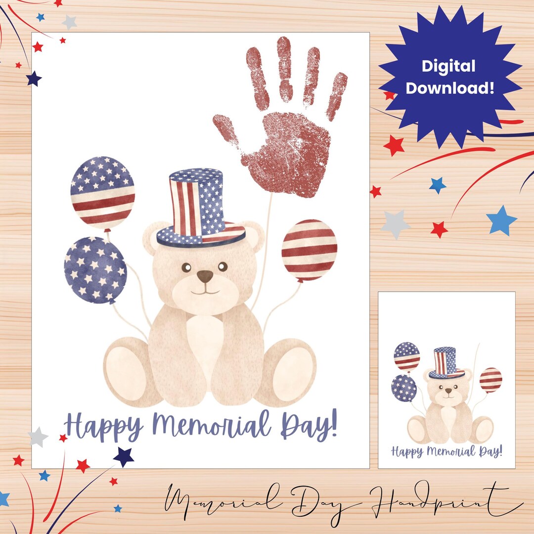 Memorial Day Handprint Craft, Memorial Day Handprint Footprint Craft ...