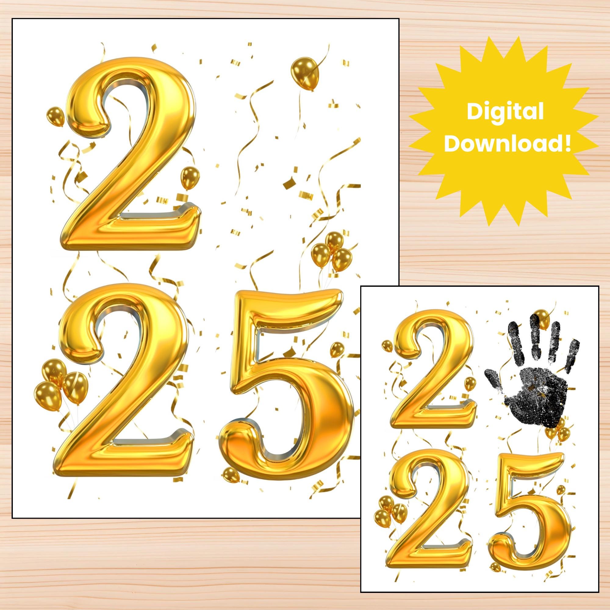 New Year Handprint Craft for Kids, 2025 New Years Handprint Art, New ...