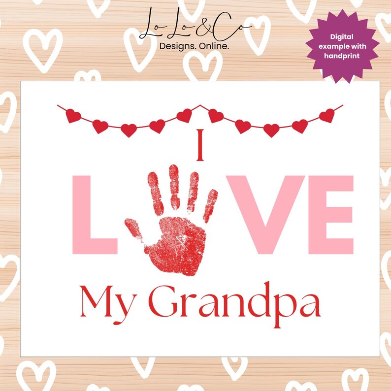 Valentine's Day Handprint Craft, Valentines Gift for Grandparent ...