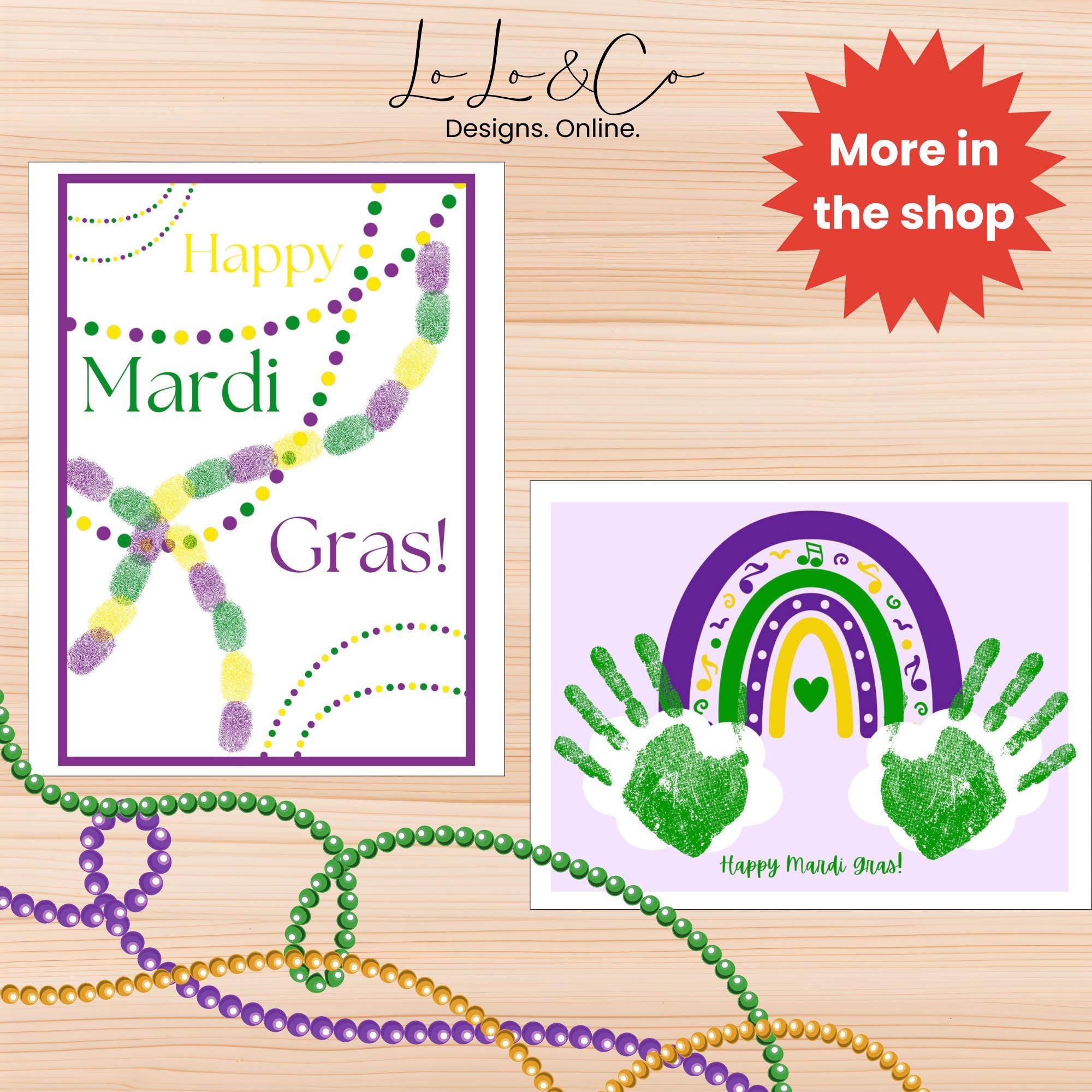 Mardi Gras Handprint Craft, Mardi Gras Handprint Art, Mardi Gras Kit ...