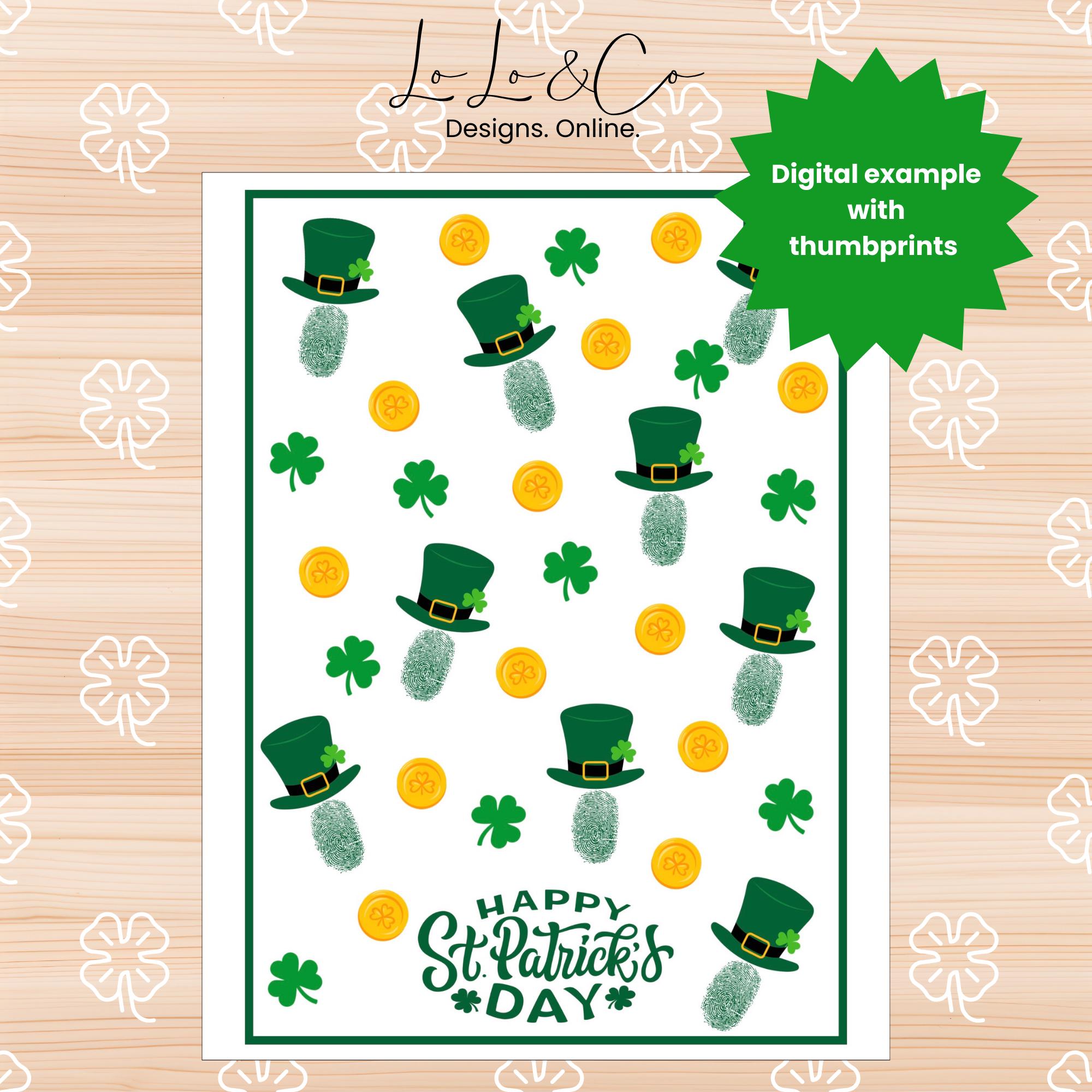 St Patricks Day Thumbprint Craft: Kids Activity (digital Download) - Etsy