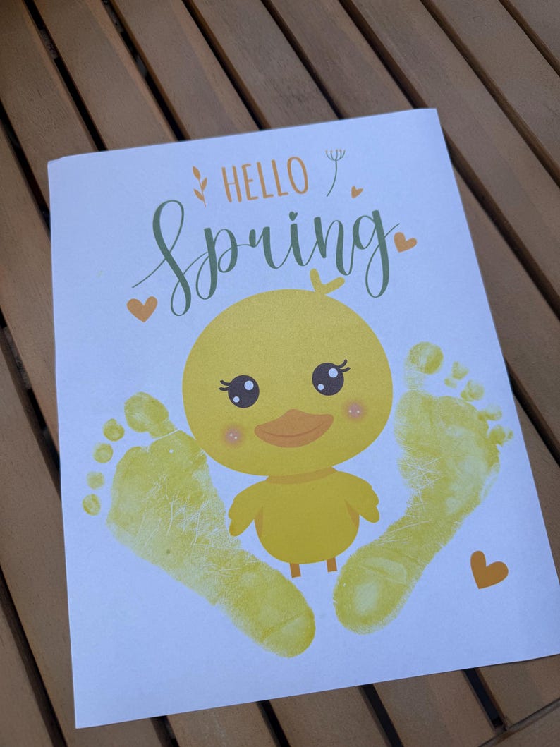 Spring Footprint Craft for Kids, Spring Footprint Art, Hello Spring ...