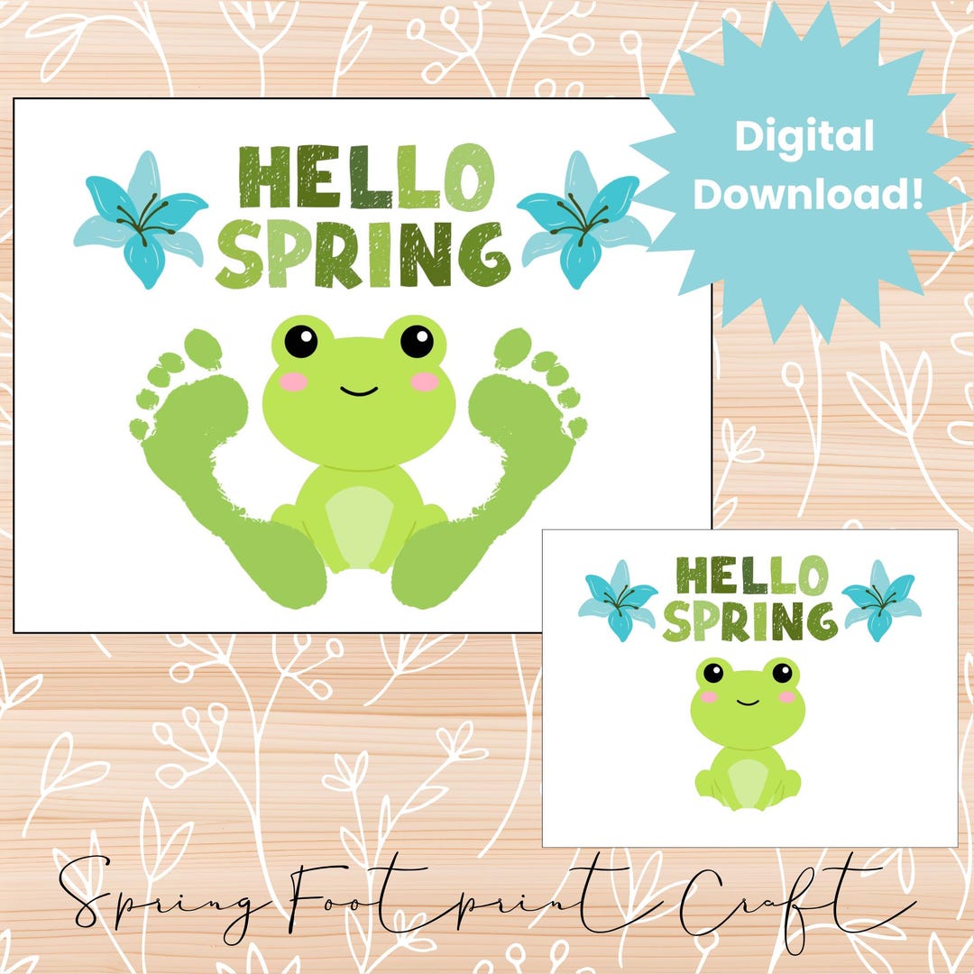 Spring Footprint Craft for Kids, Spring Footprint Art, Hello Spring ...