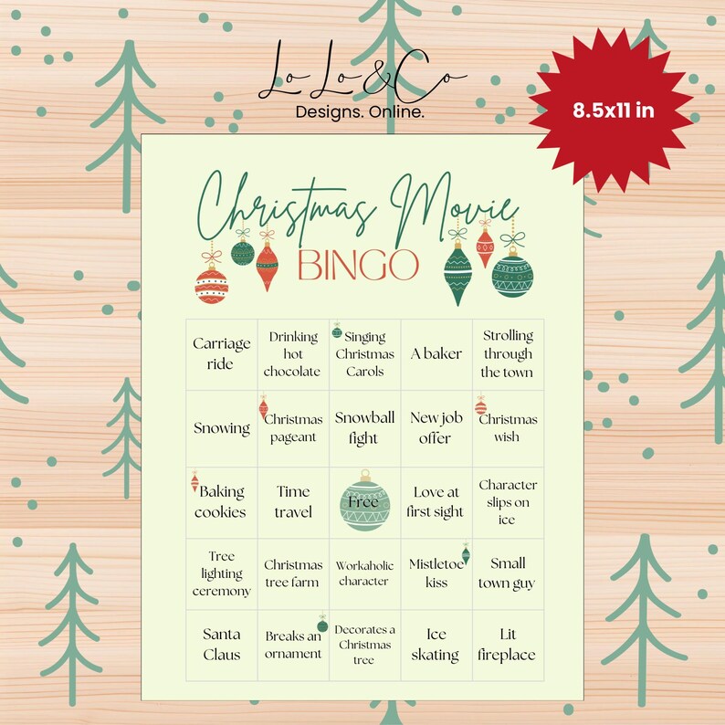 Hallmark Christmas Movie Bingo, Printable Christmas Movie Bingo ...