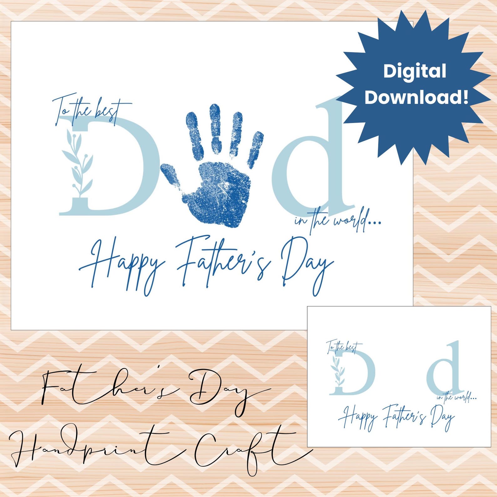 Fathers Day Handprint Craft, Fathers Day Printable, Fathers Day Gift ...