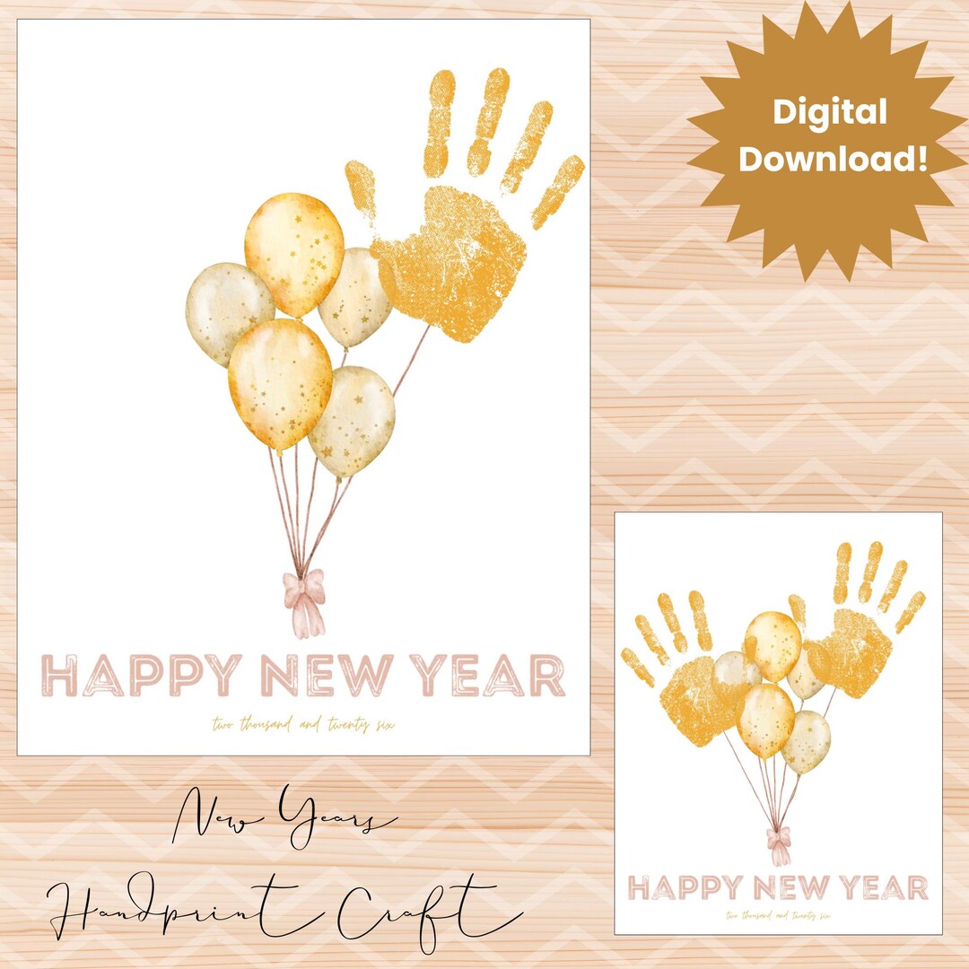New Year Handprint Craft for Kids, 2026 New Years Handprint Art, New ...