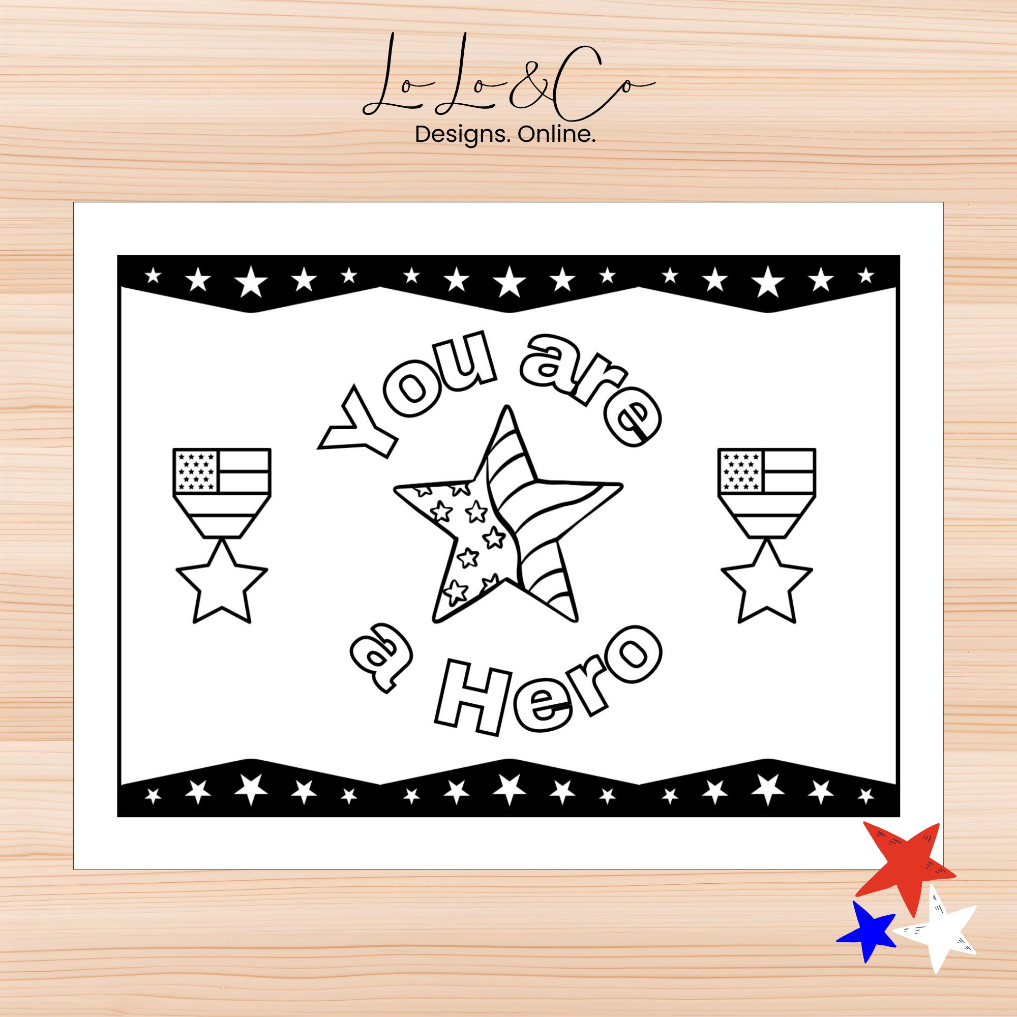 Happy Veterans Day Card, Veterans Day Thank You Card, Coloring ...