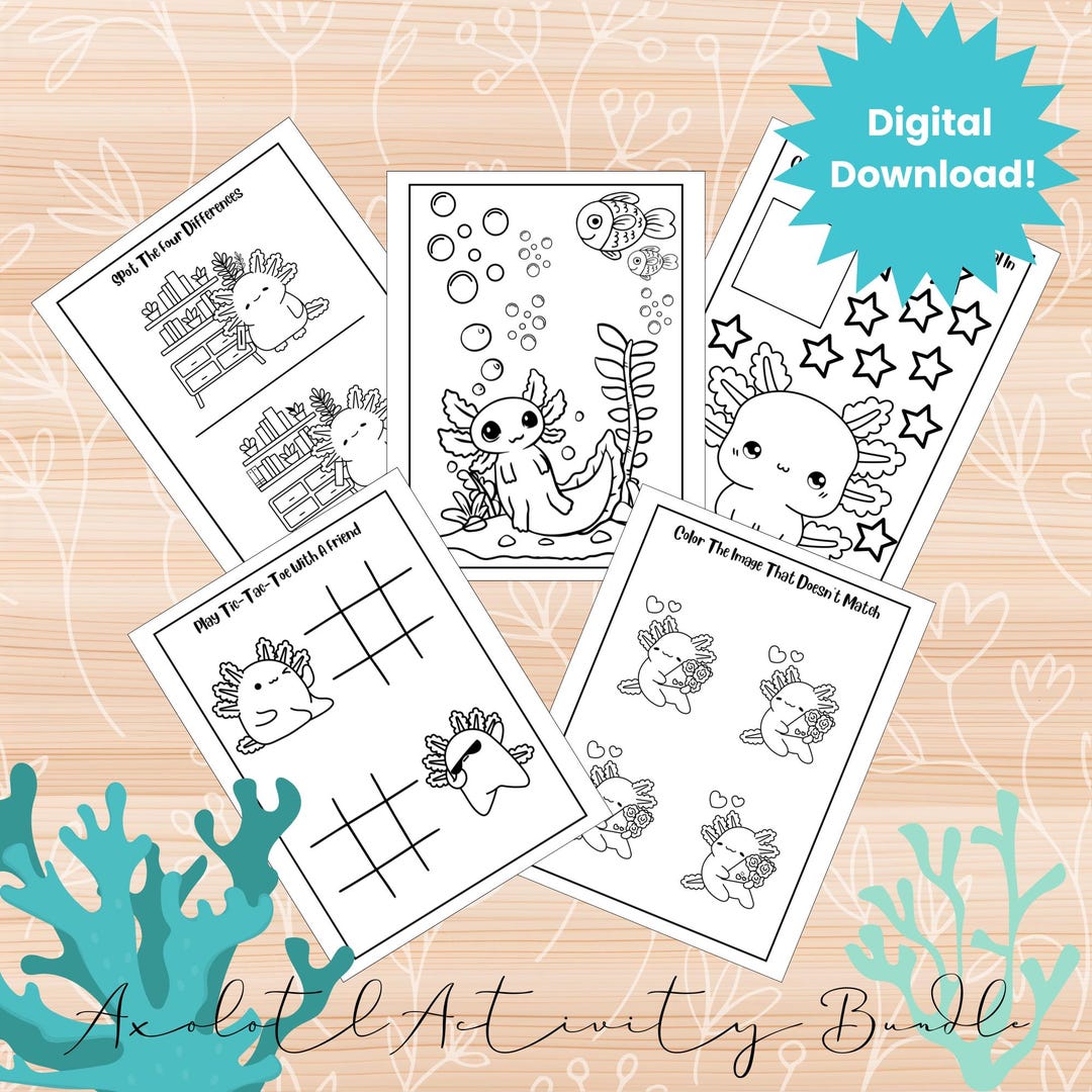 Axolotl Craft, Axolotl Activity Book, Axolotl Activities, Kids Activity ...