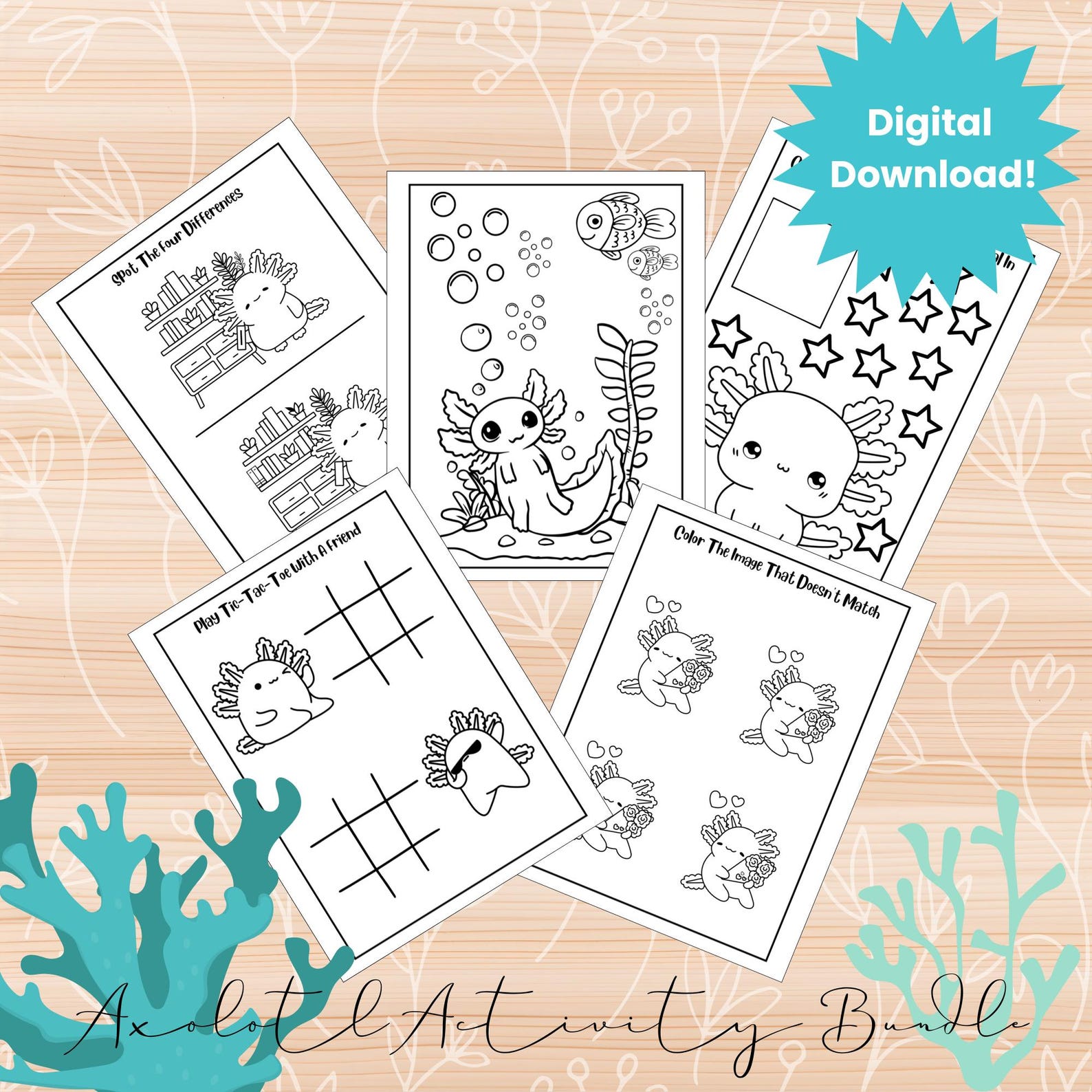 Axolotl Craft, Axolotl Activity Book, Axolotl Activities, Kids Activity ...