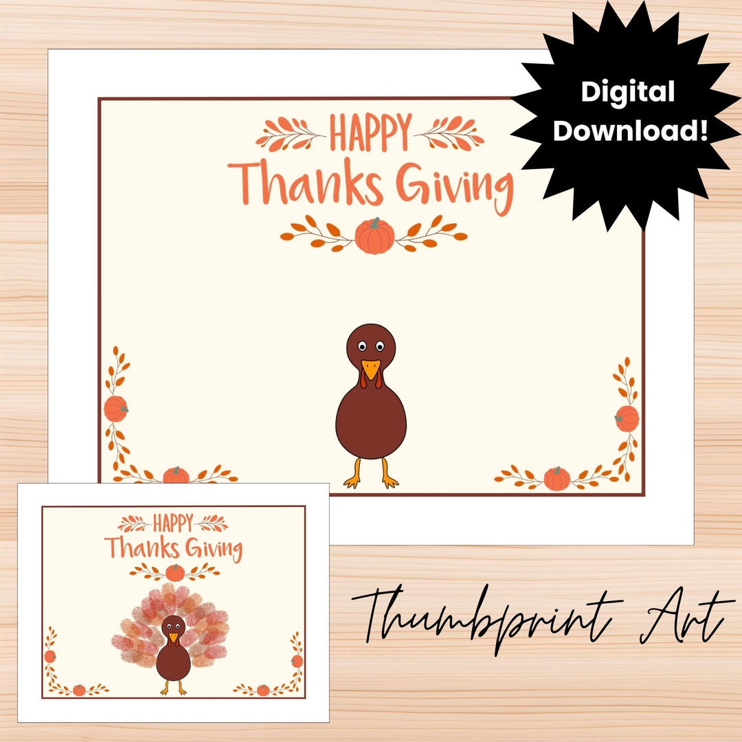 Thanksgiving Thumbprint Craft Kids, Kids Thanksgiving Thumbprint ...
