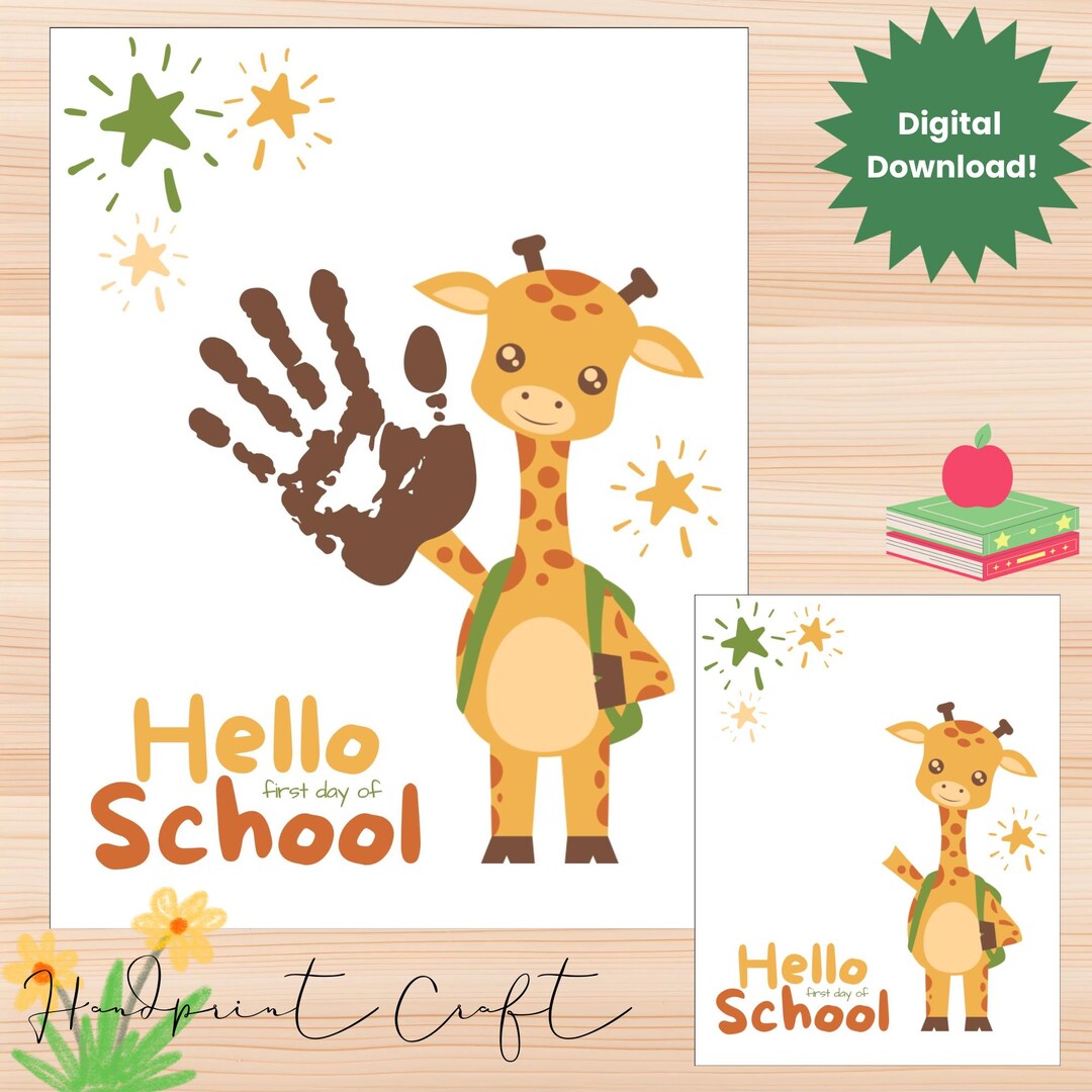 Back to School Handprint Craft, Back to School Printable, First Day of ...