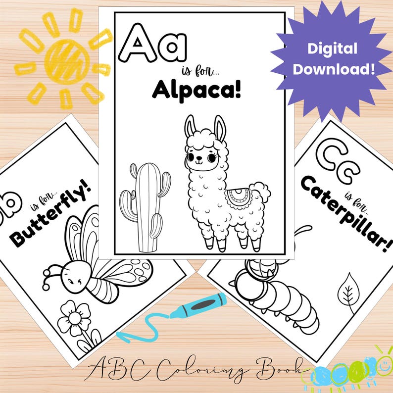 ABC Coloring Pages for Kids, Alphabet Coloring Page for Preschool or ...