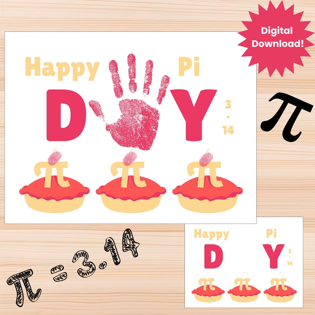 Pi Day Activities for Kids, Pi Day Craft, Pi Day Handprint, March Kids ...
