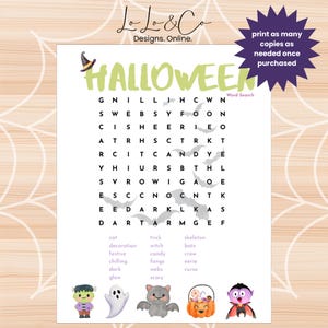 Kids Halloween Word Search, Halloween Word Search Game, Halloween ...