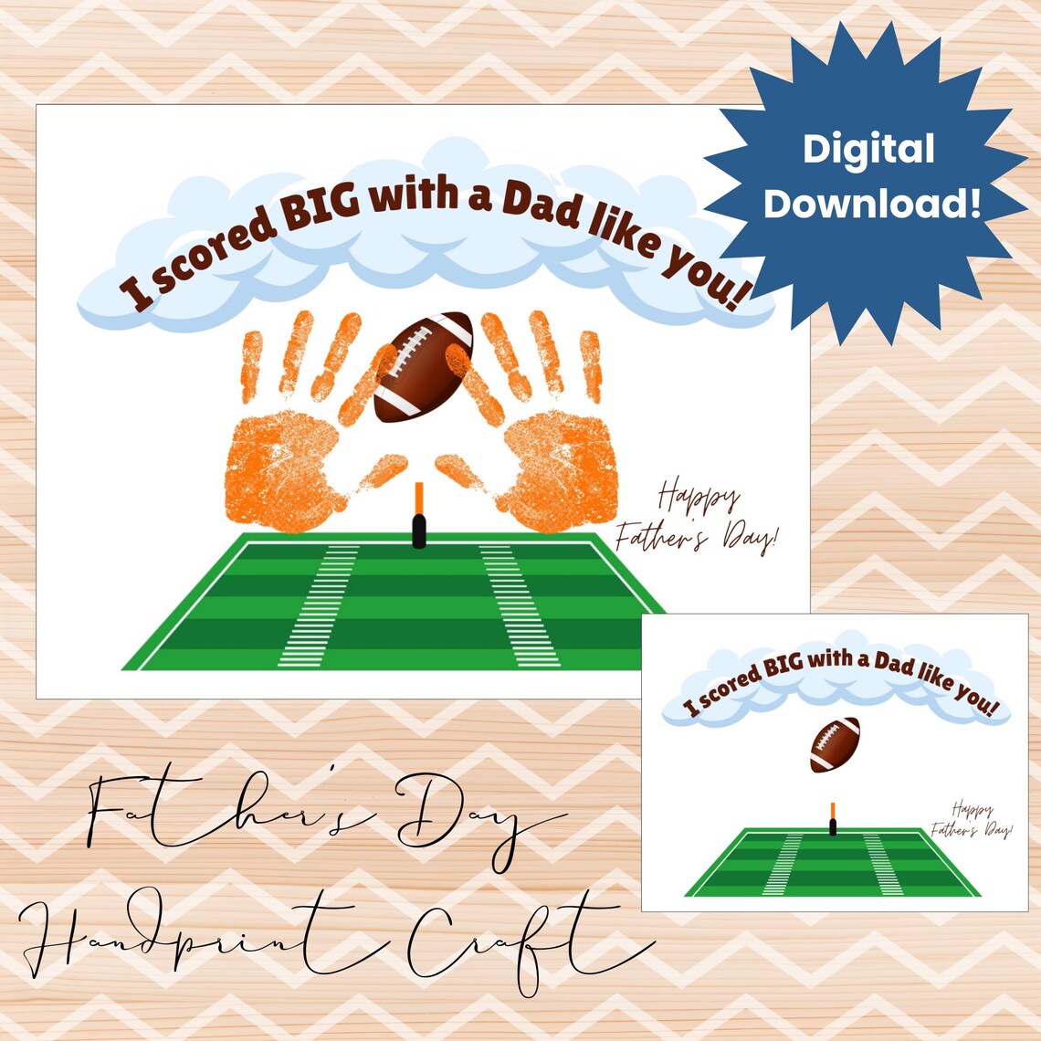 Fathers Day Handprint Craft, Fathers Day Handprint Printable, Fathers ...
