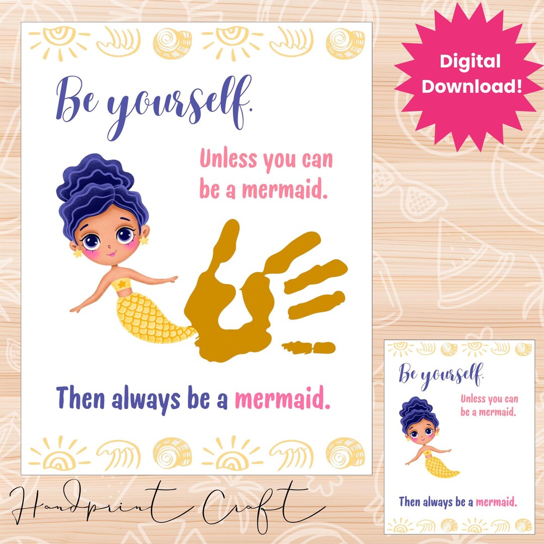 Mermaid Handprint Crafts, Mermaid Craft, Summer Handprint Art, Summer ...