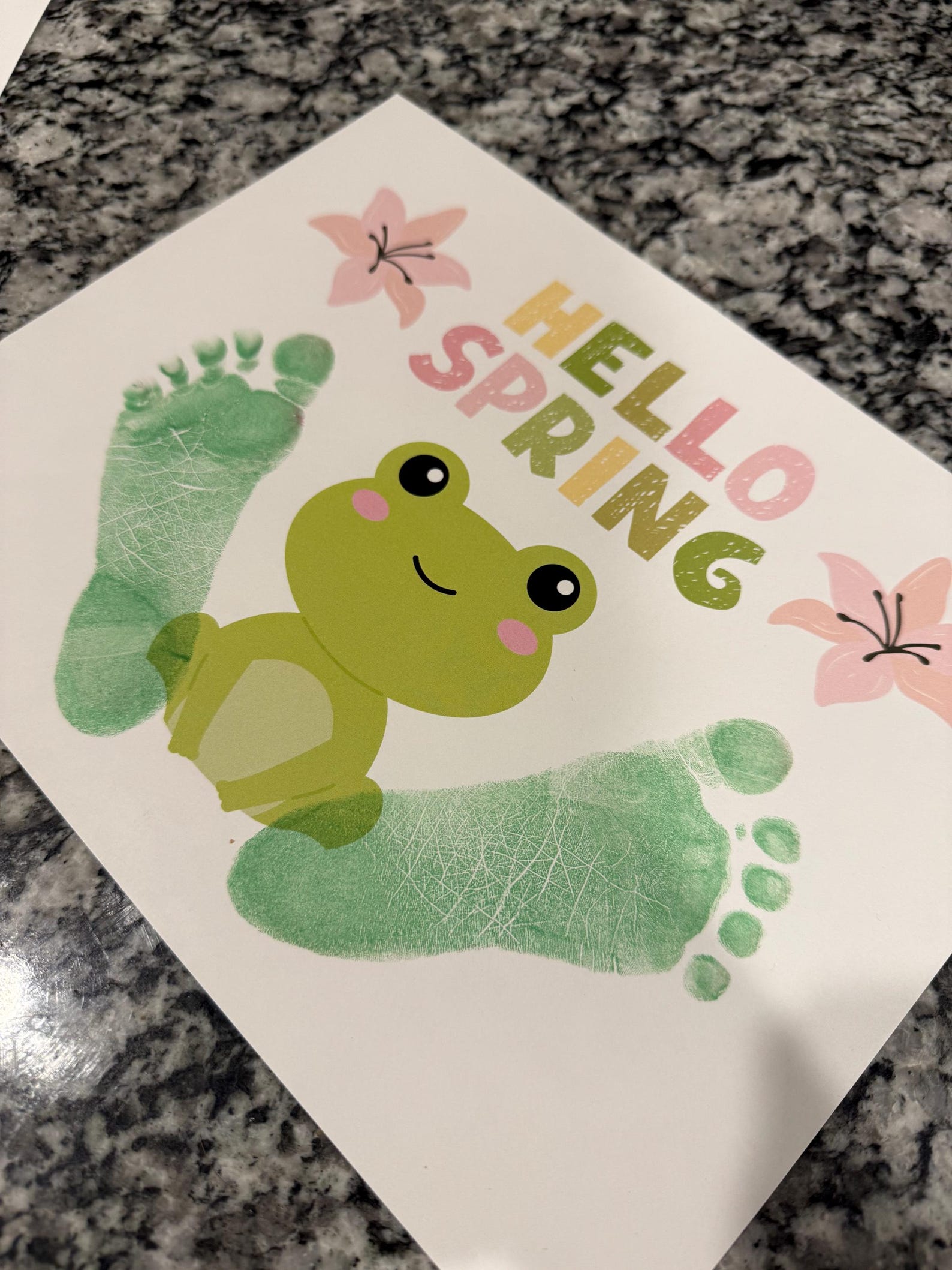 Spring Footprint Craft for Kids, Spring Footprint Art, Hello Spring ...