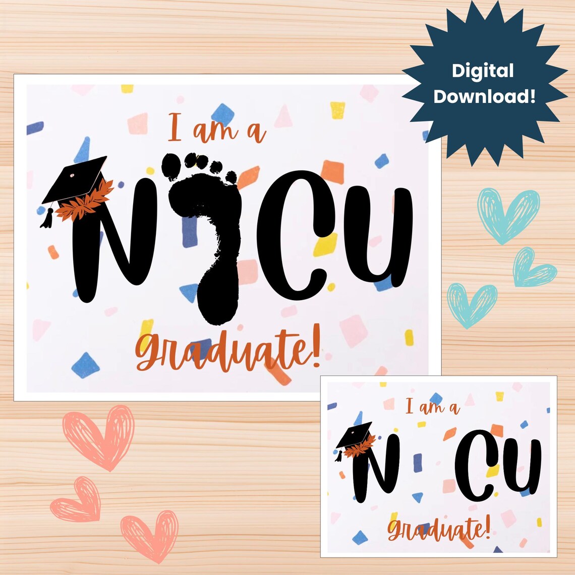 NICU Footprint Crafts, NICU Graduate, Leaving NICU Sign, Nicu ...