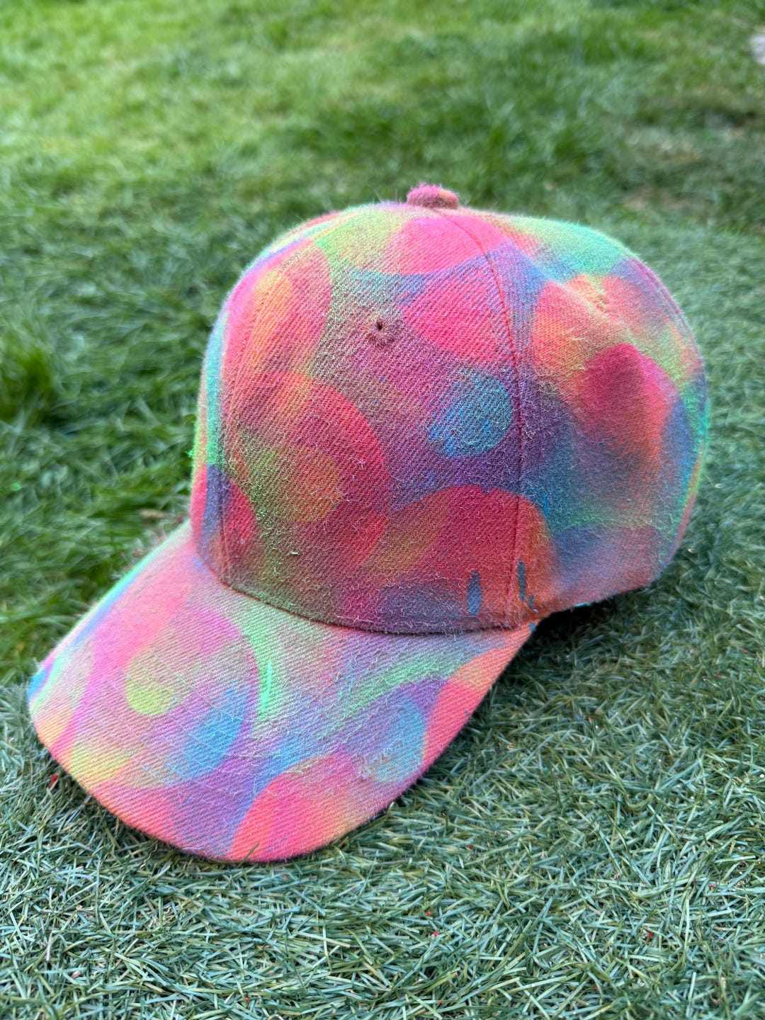 Custom Spray Painted Baseball Cap: Abstract Graffiti Art - Etsy