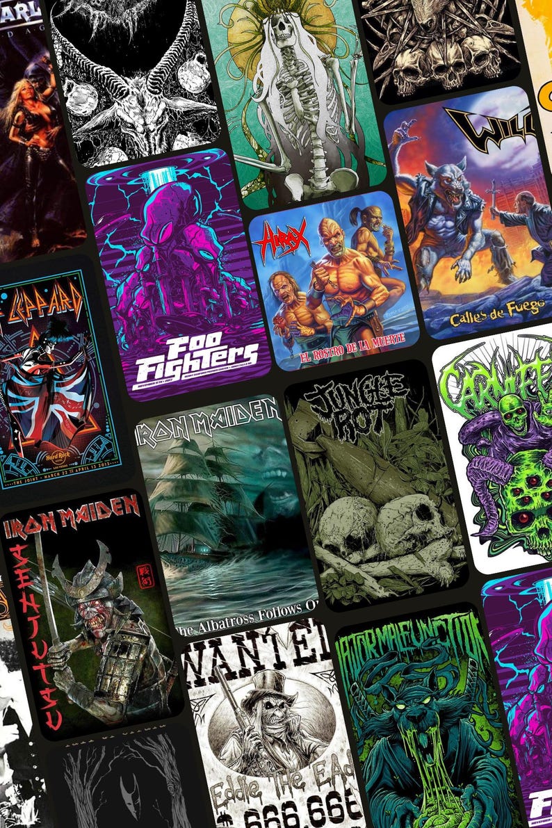 Rock and Metal Music Posters - Vintage-style Prints, Band Art Wall ...