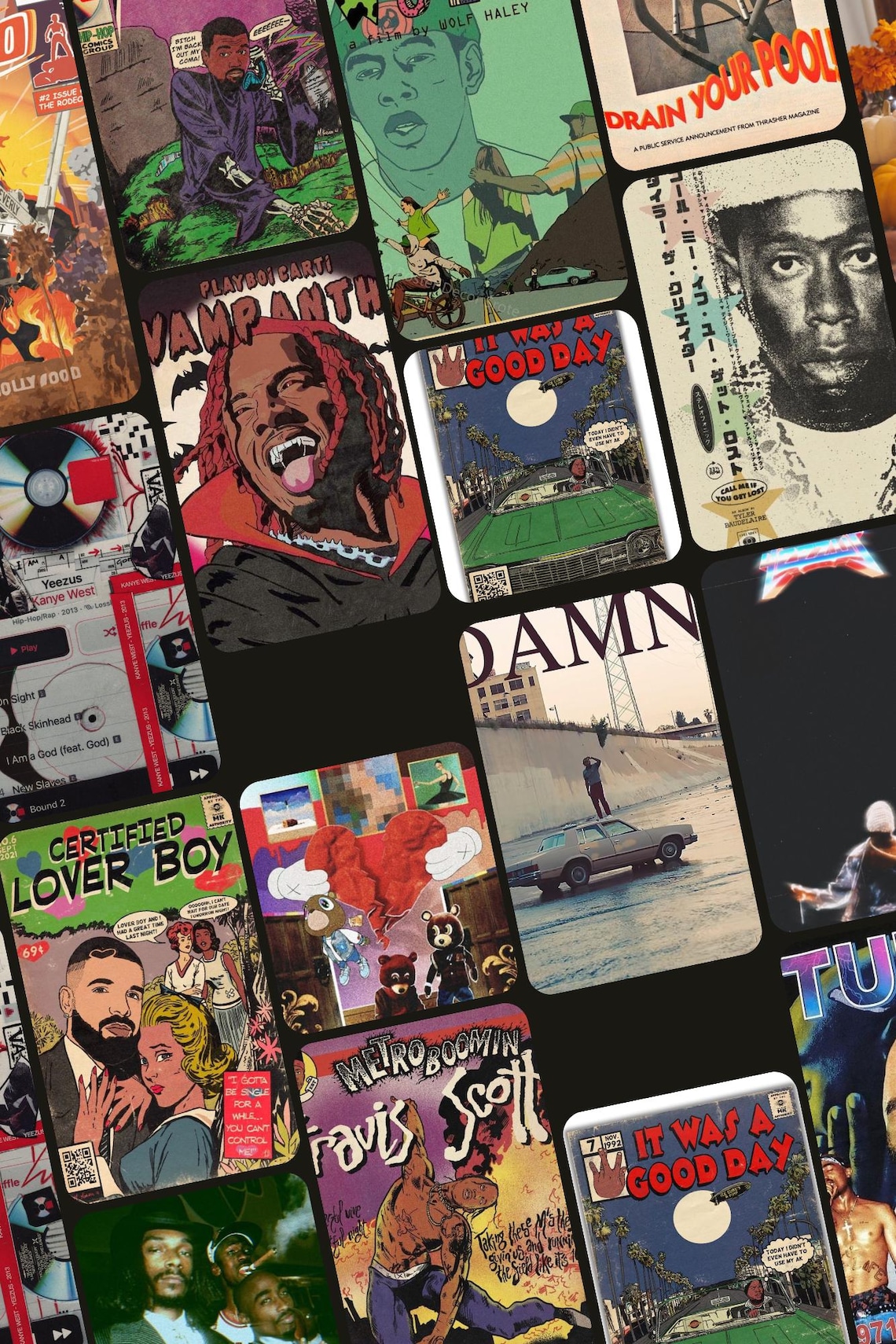 100 Iconic Rap Music Posters Bundle Hip-hop Legends Wall Art Collection ...