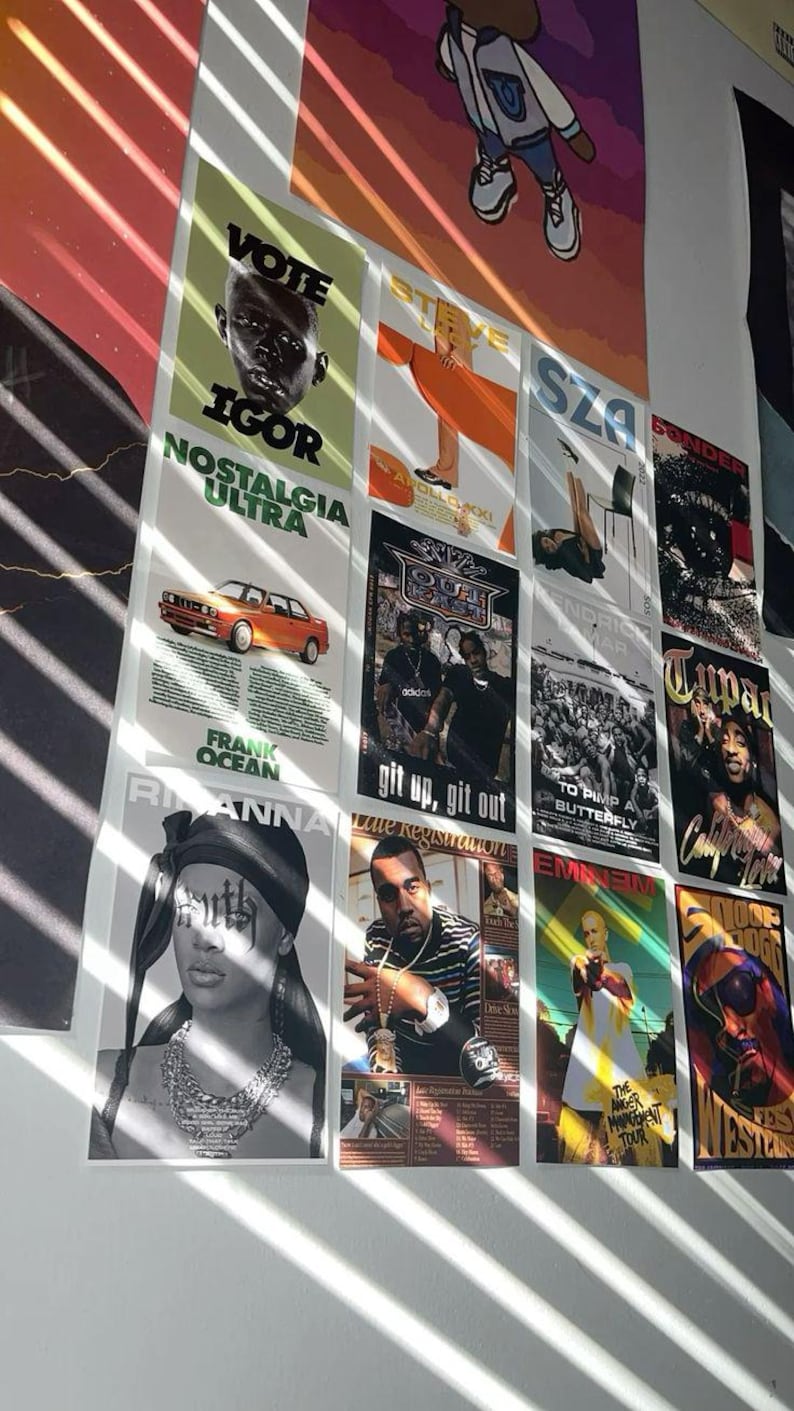 100 Iconic Rap Music Posters Bundle Hip-hop Legends Wall Art Collection ...
