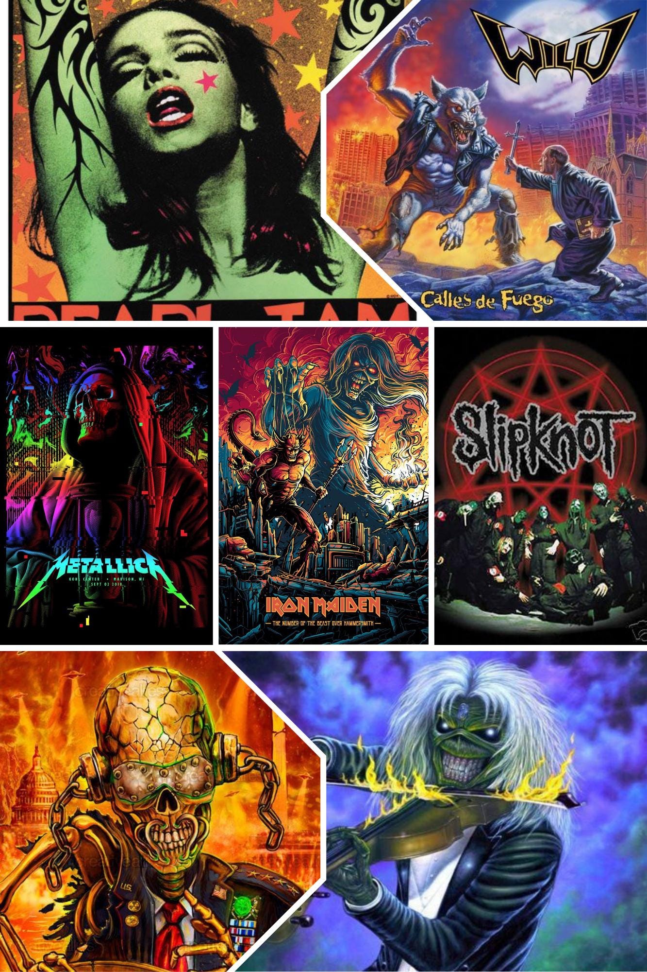Rock and Metal Music Posters - Vintage-style Prints, Band Art Wall ...