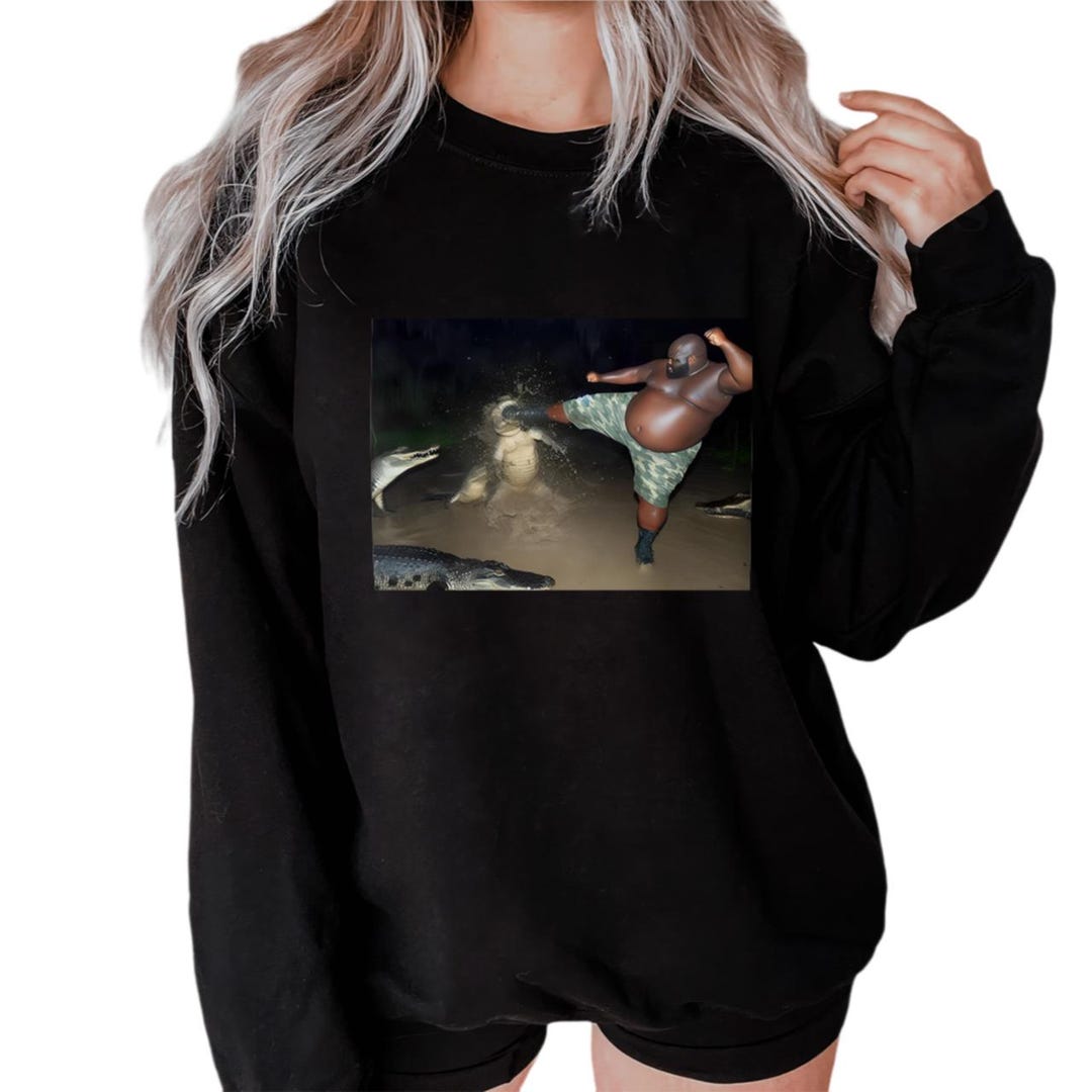 Man Kick Alligator in Swamp PNG, Gator, Crocodile, Funny, Viral, Meme ...