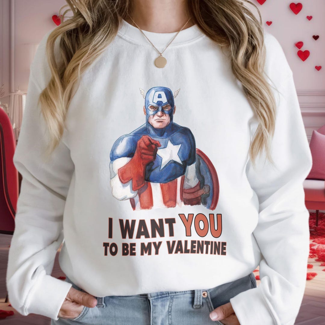 I Want You to Be My Valentine PNG, Valentine With Captain America PNG ...