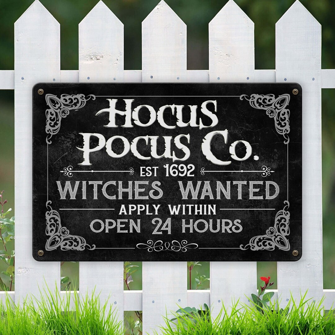 Hocus Pocus Co. Witches Wanted Halloween Horror Decor Sign,indoor ...