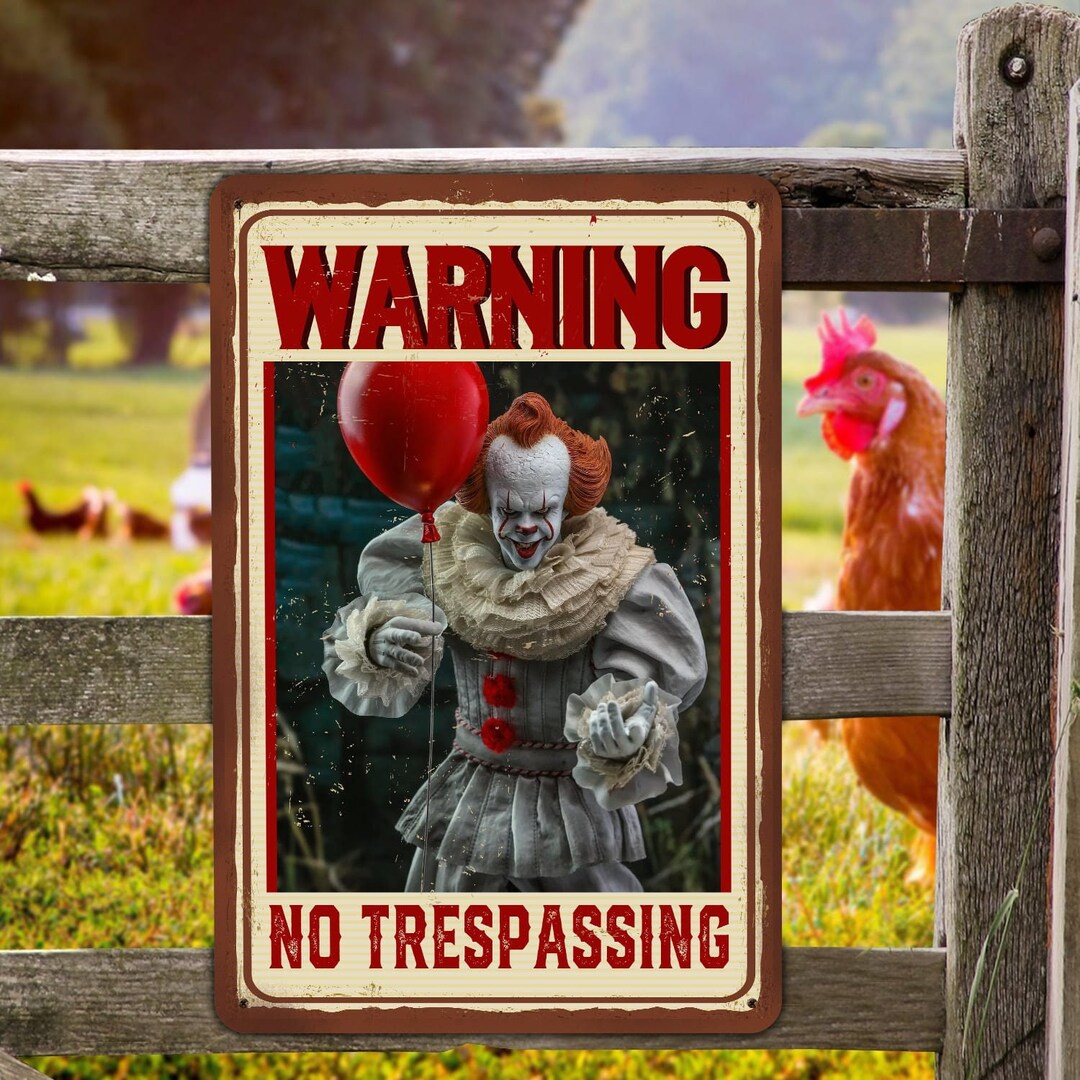 Warning Evil Clown No Trespassing Horror Decorative Metal Sign, Indoor ...
