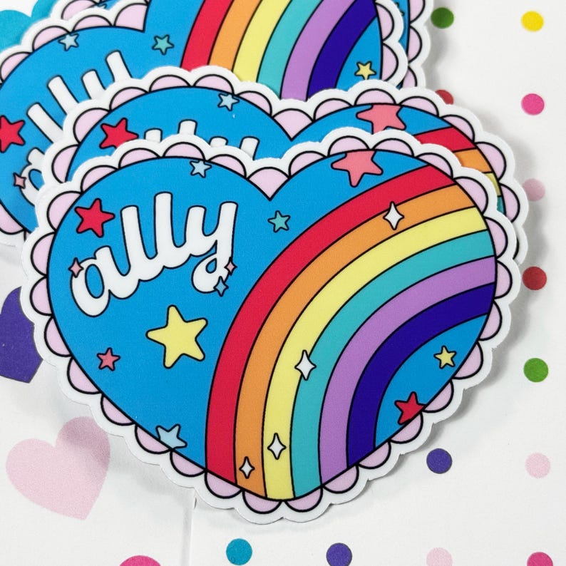 LGBTQ Ally Sticker Pride Sticker Durable Vinyl Decal Support Equality ...