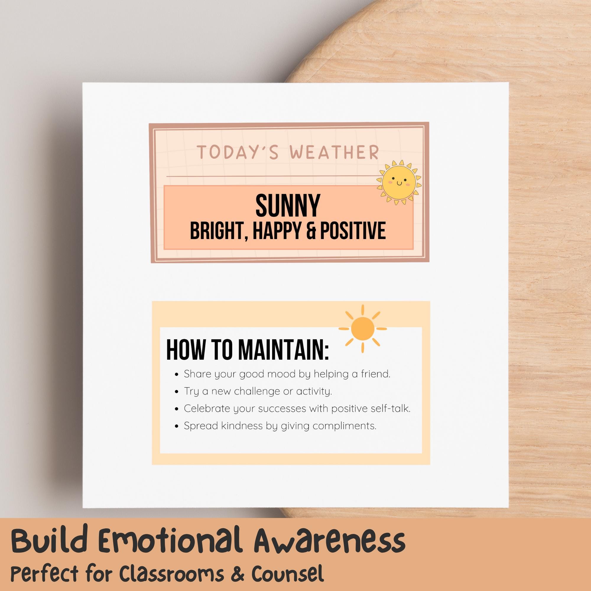 Weather Emotions Wheel SEL Bulletin Board Kit: Classroom Coping ...