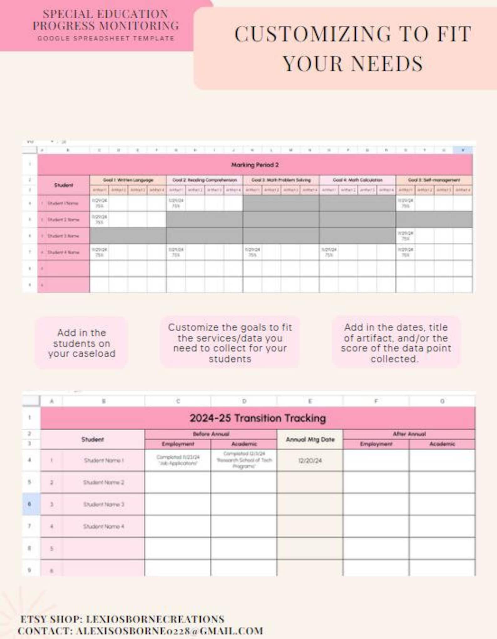 Special Education Progress Monitoring Data Tracking IEP Binder by ...