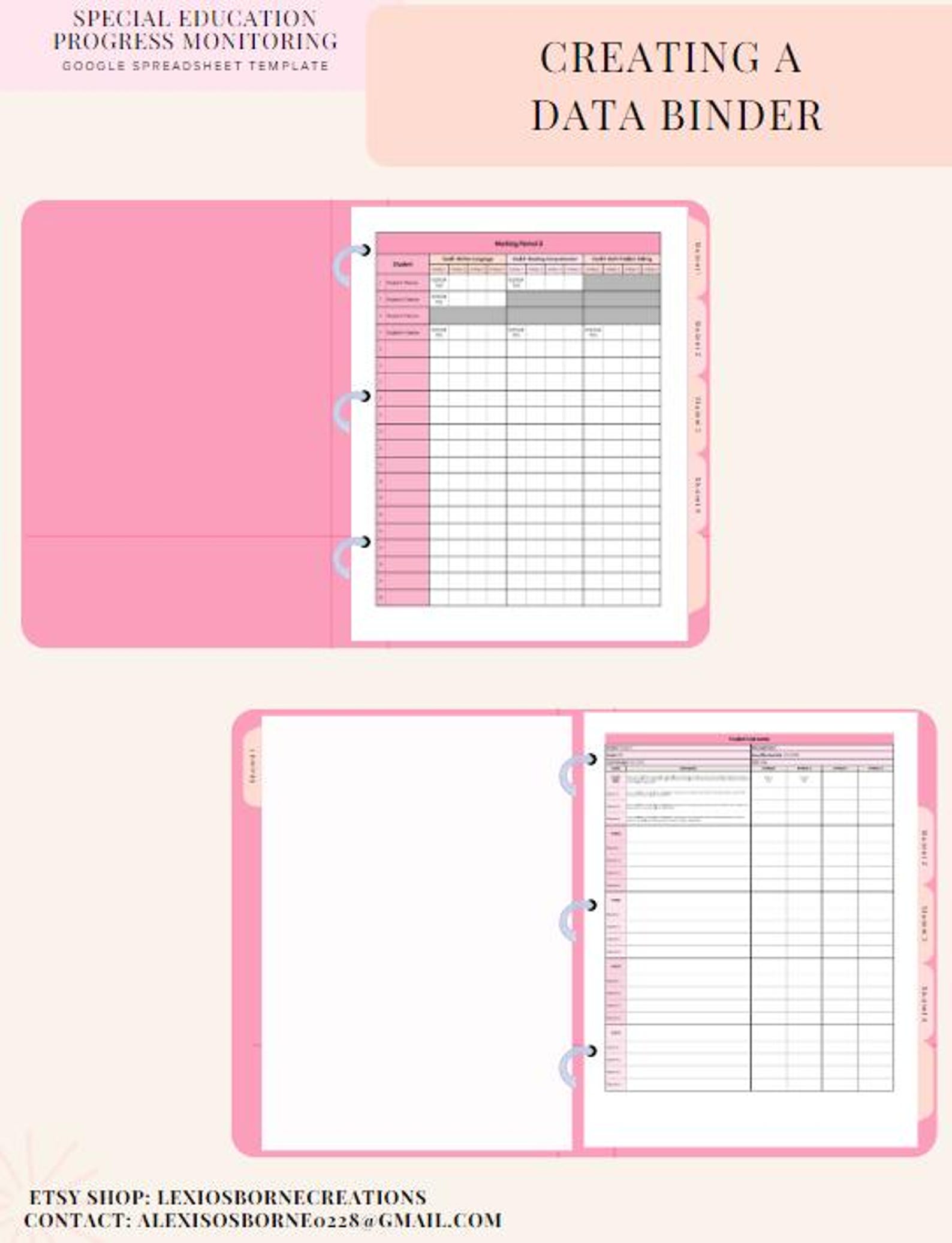 Special Education Progress Monitoring Data Tracking IEP Binder by ...