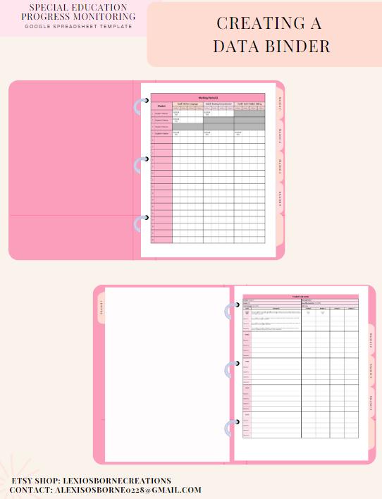 Special Education Progress Monitoring Data Tracking IEP Binder by ...