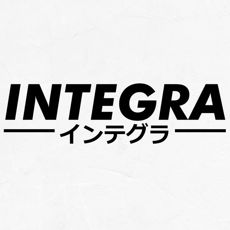 Acura Integra Vinyl JDM Kanji Japanese Name Transfer Window Decal for ...