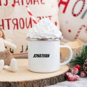 Personalized Christmas Mug Kids Hot Chocolate Cup Reindeer Gift Custom ...
