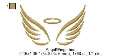 Angel Wings With Halo Mini Embroidery Design - Etsy
