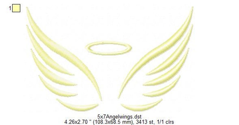 Angel Wings With Halo Embroidery Design - Etsy