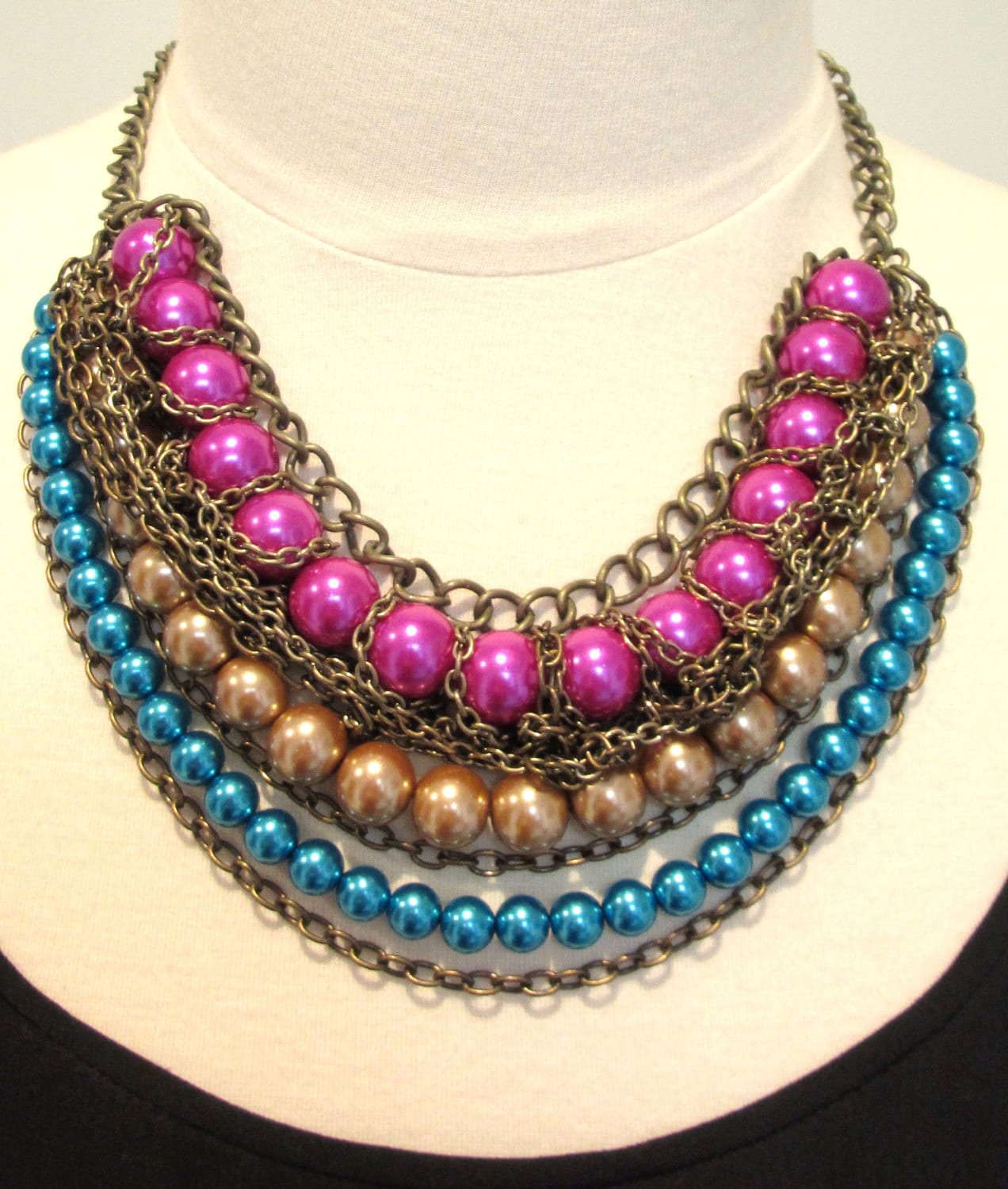 Aztec necklace-Mexican necklace-statement necklace beaded bib | Etsy