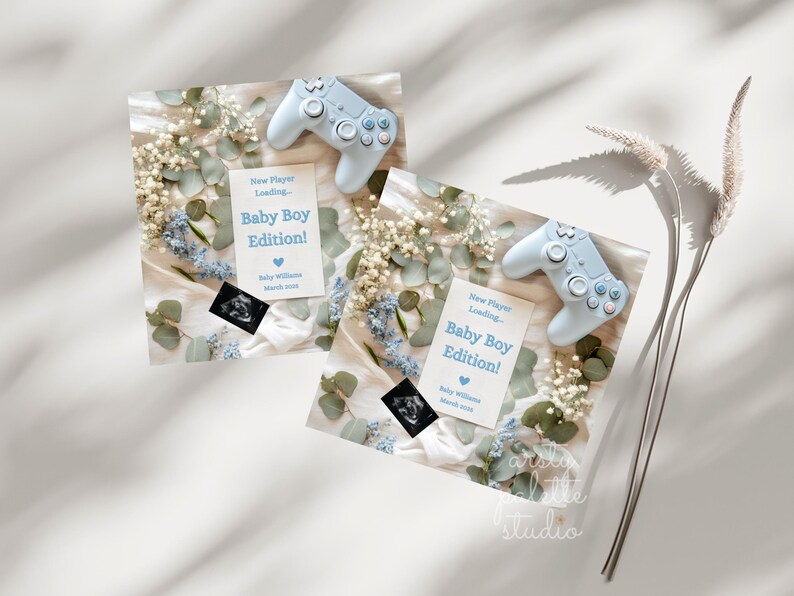 Gamer Baby Boy Announcement, Social Media Reveal (digital Download) - Etsy