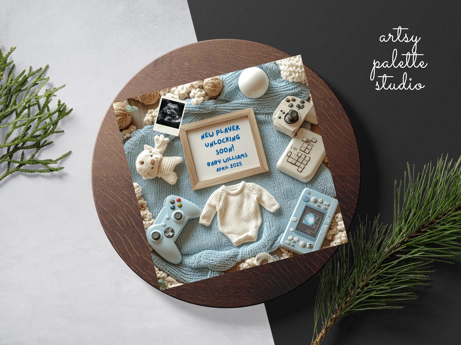 Boy Pregnancy Announcement, Blue Gender Reveal (digital Download) - Etsy