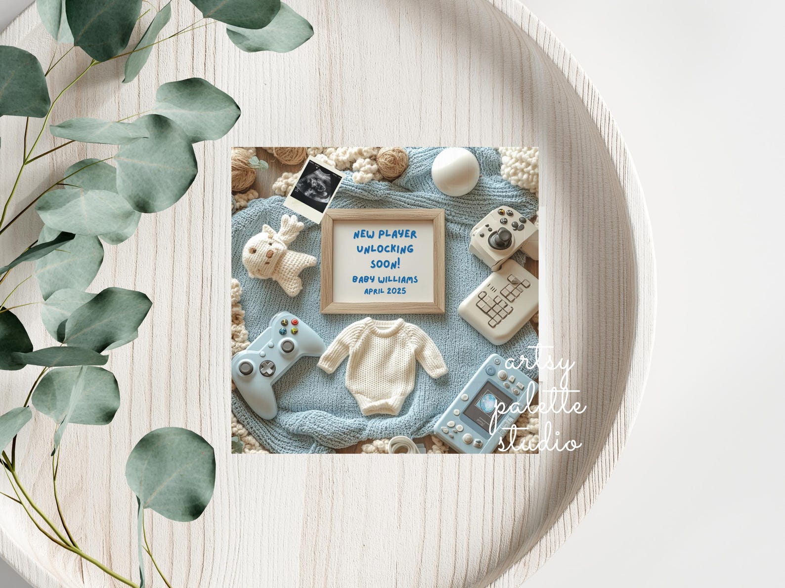 Boy Pregnancy Announcement, Blue Gender Reveal (digital Download) - Etsy