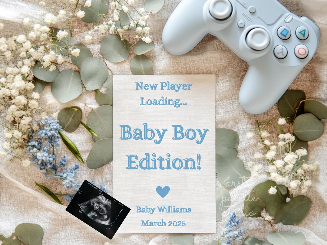 Gamer Baby Boy Announcement, Social Media Reveal (digital Download) - Etsy