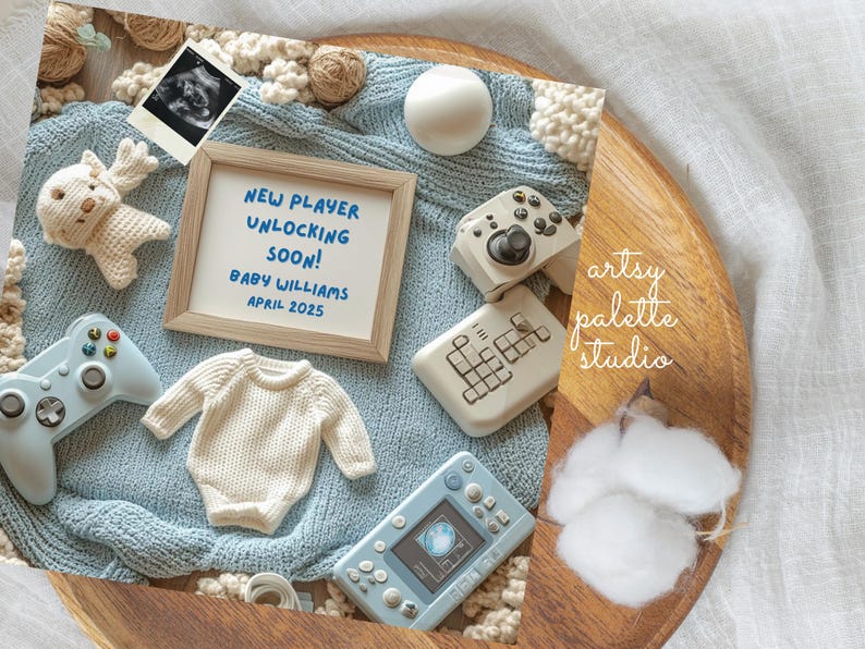 Boy Pregnancy Announcement, Blue Gender Reveal (digital Download) - Etsy