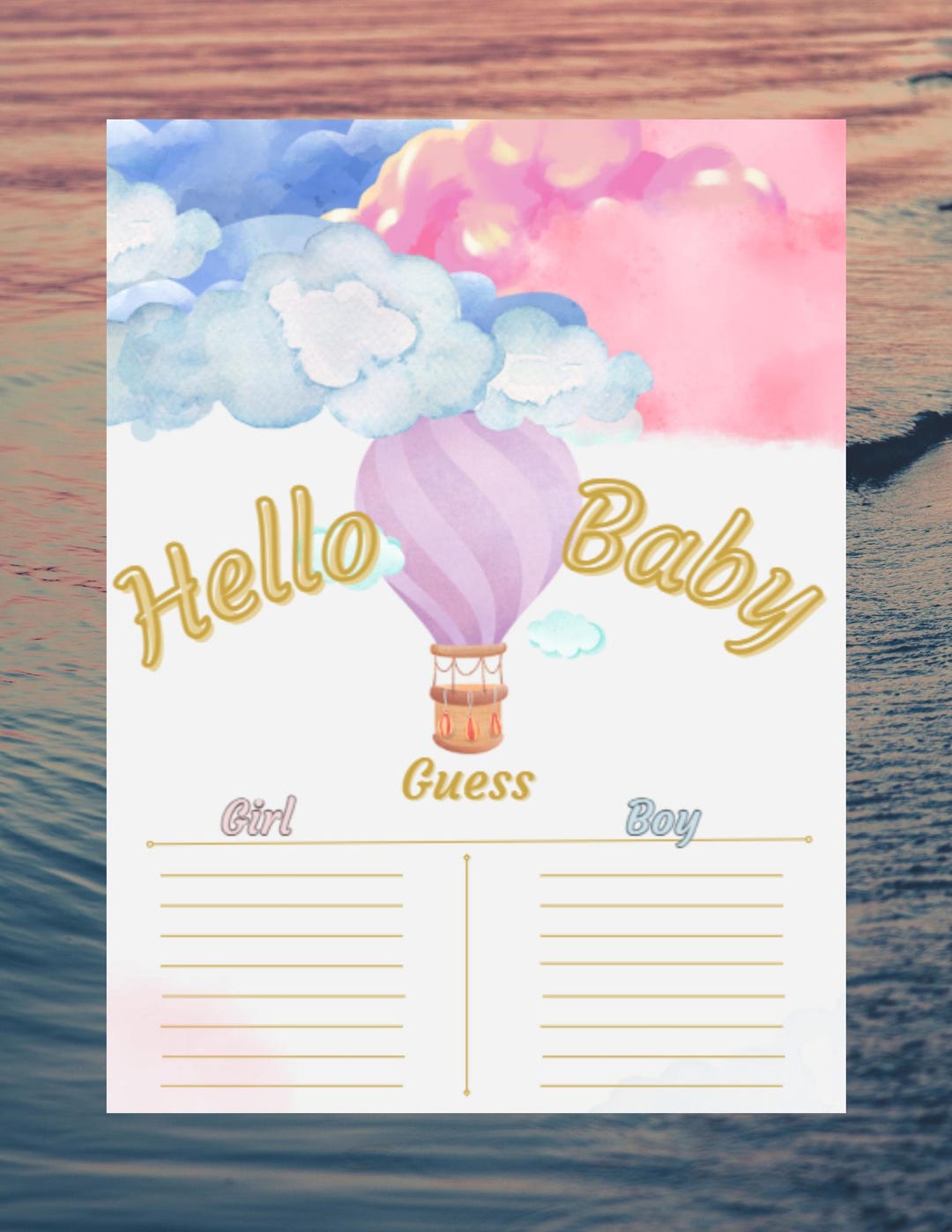 Gender Reveal Guess Poster Board - Etsy