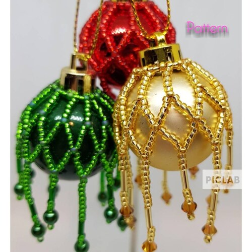 Nouveau Lace Beaded Festive Christmas Bauble Pattern Tutorial - Etsy
